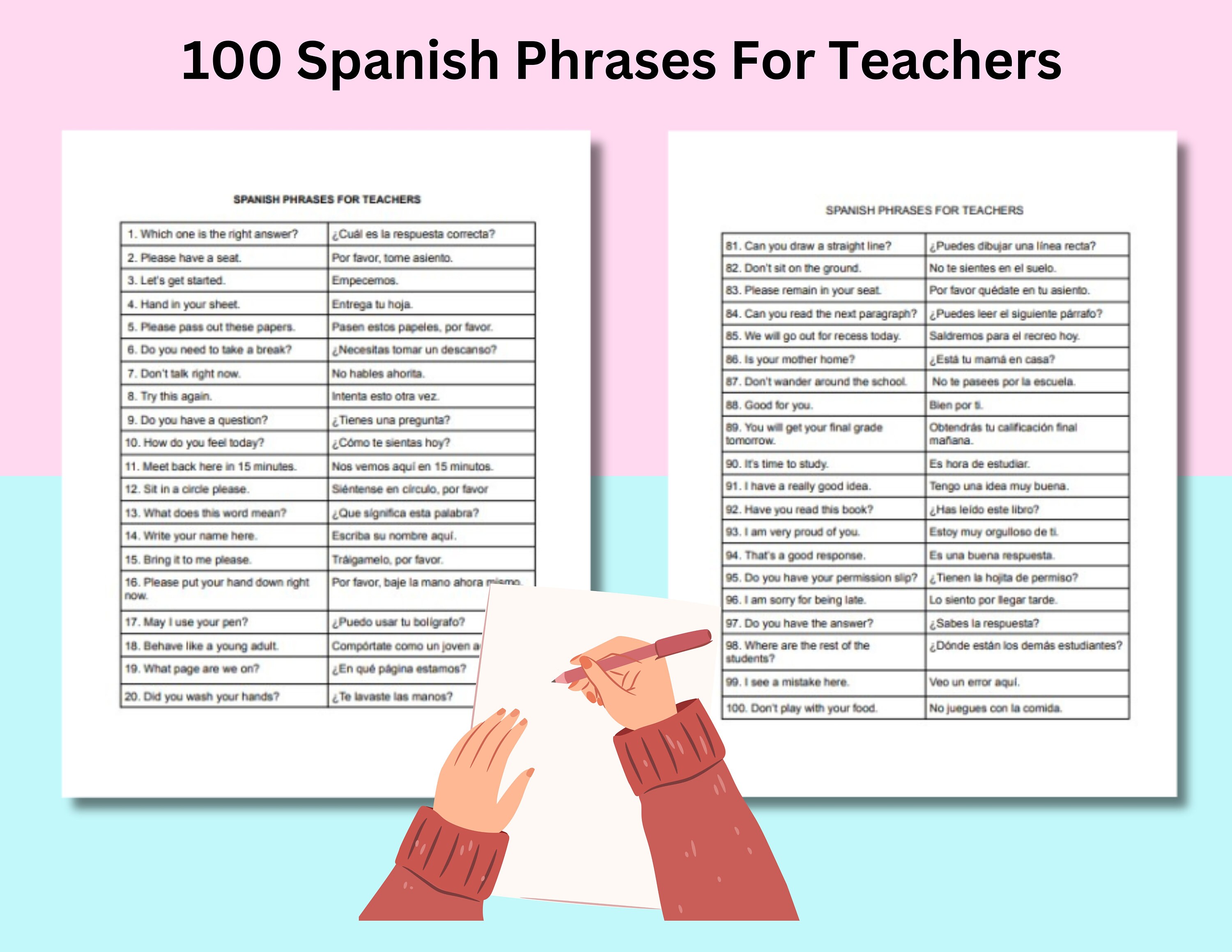 Spanish Phrases For Teachers