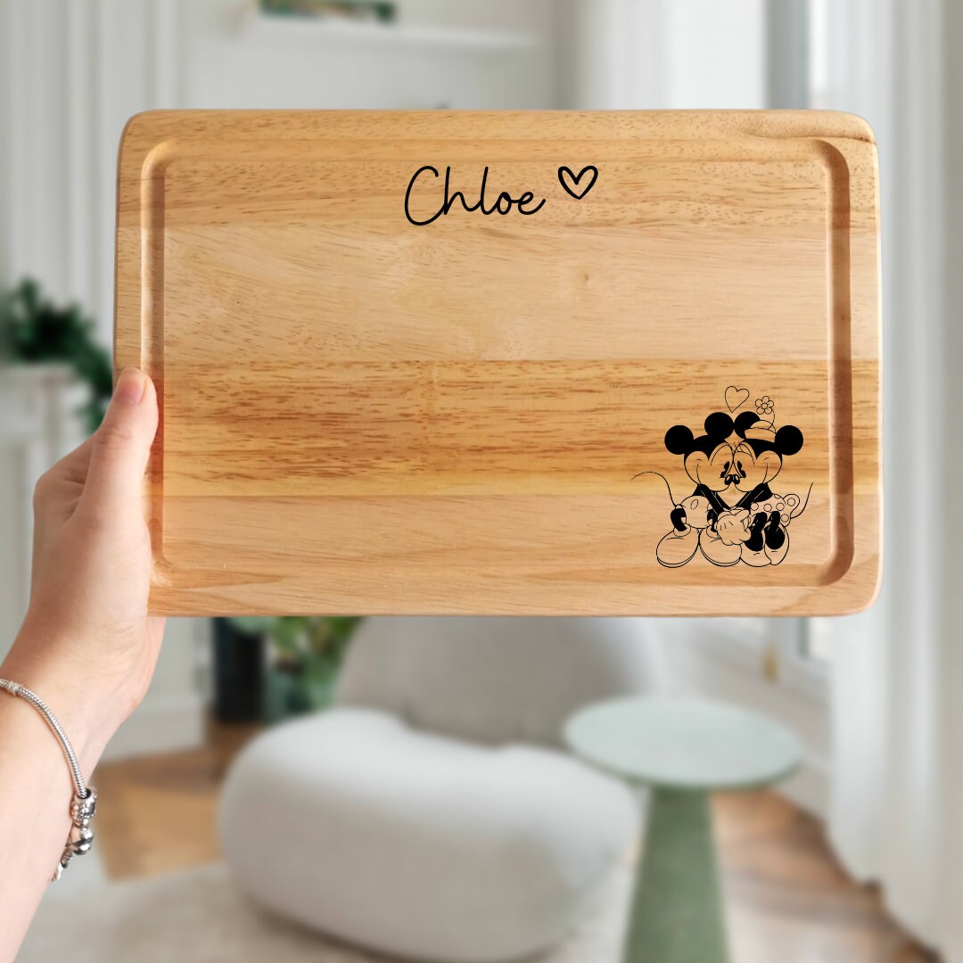 Mickey Mouse Chopping Board Engraved Cutting Board Valentines Day Gift ...