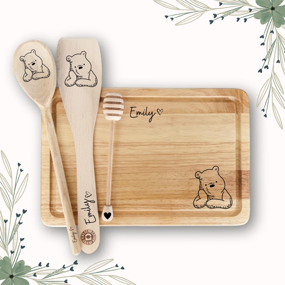 Winnie the Pooh Kitchen Bundle Pooh Chopping Board Engraved Name ...