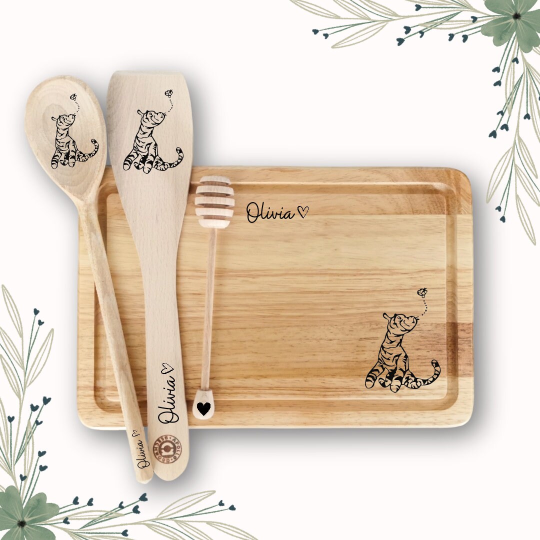Tigger Cooking Bundle, Winnie the Pooh Chopping Board, Engraved Name ...