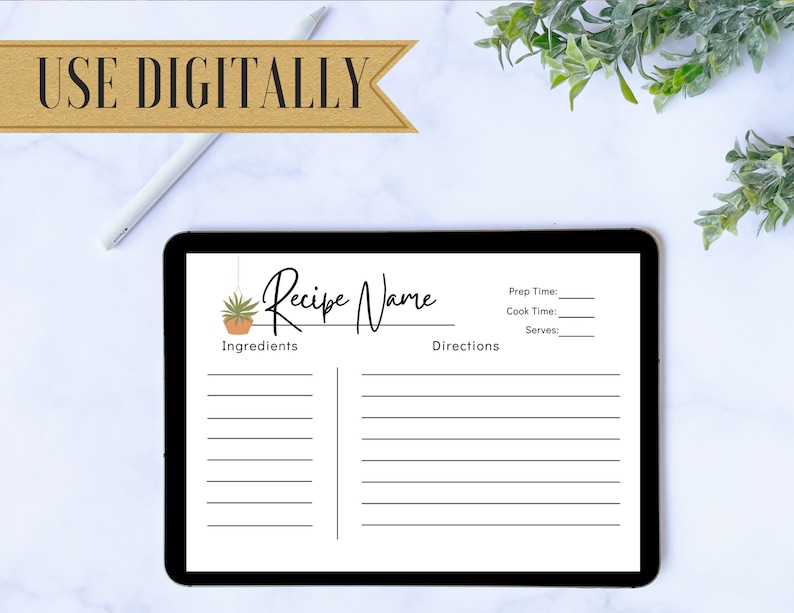 Cookbook Template Editable Recipe Book Template Ready to - Etsy