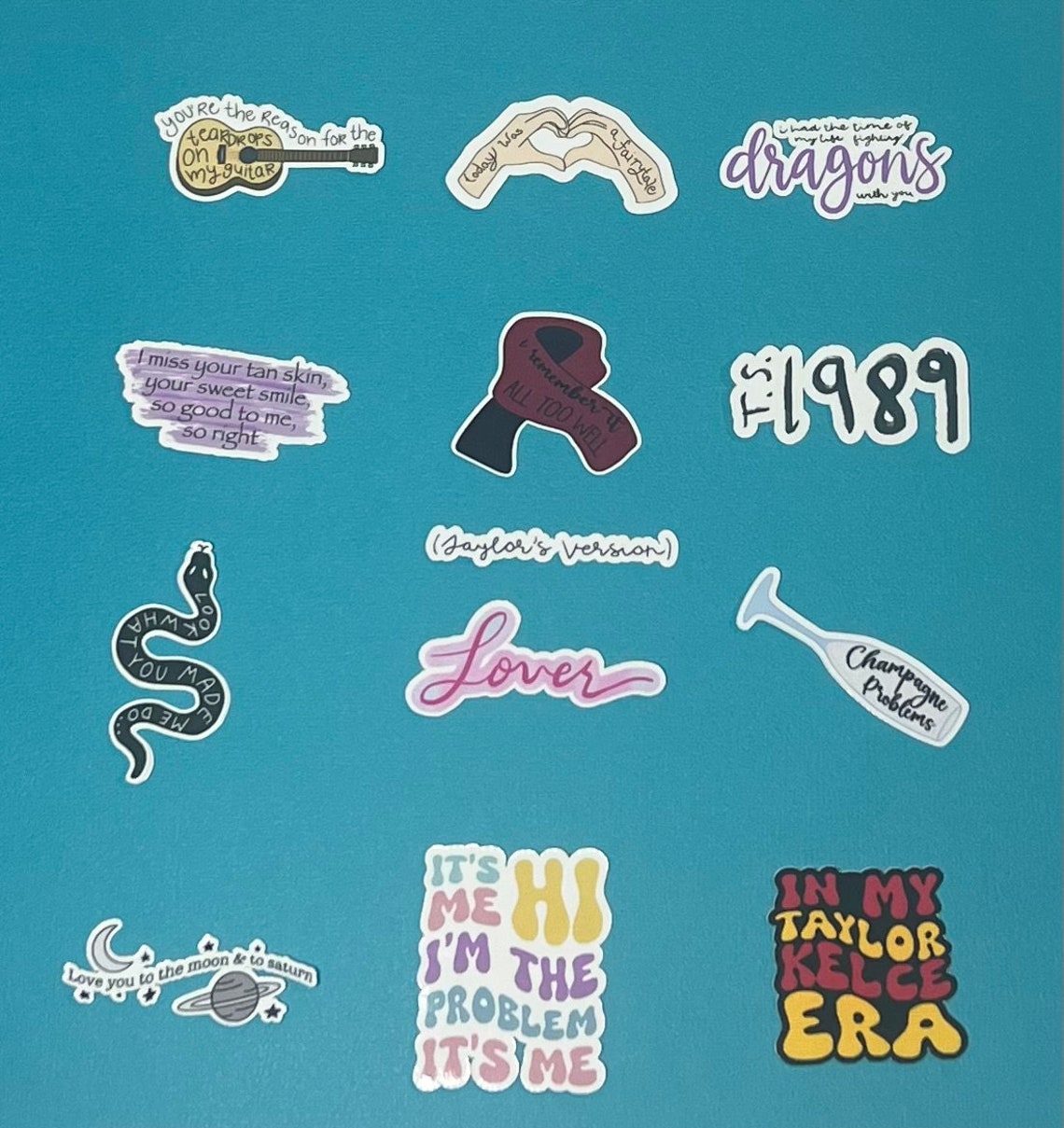 Hand-drawn Taylor Swift Inspired Stickers - Etsy