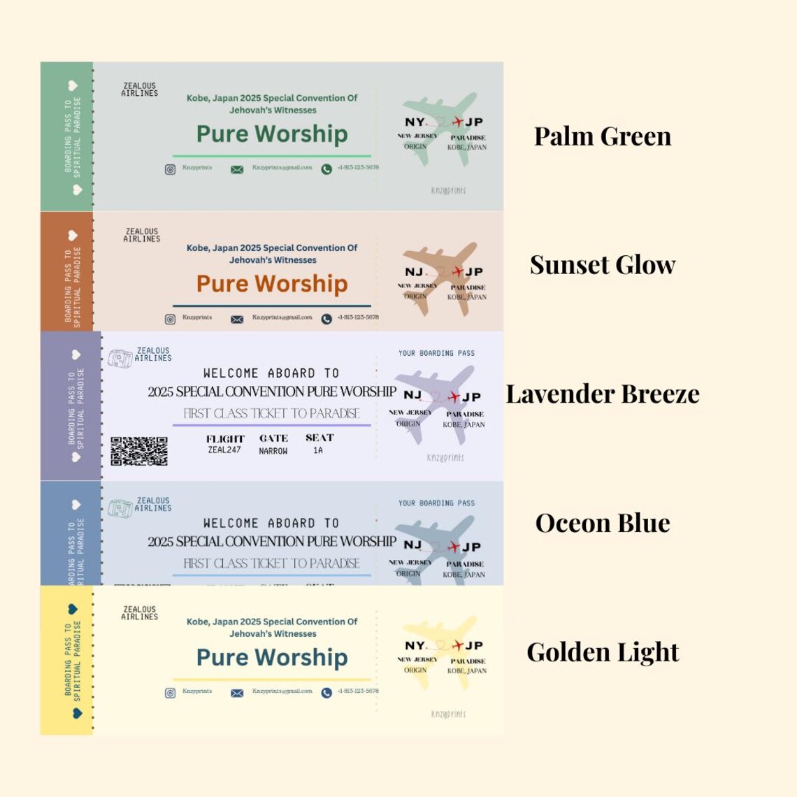 Digital Download Custom Boarding Pass Bookmark – JW 2025 Special ...