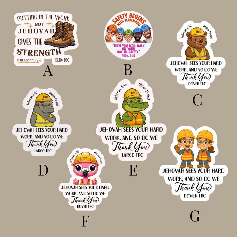 Jw LDC/ DRC Construction Stickers| Hard Hat Decals | Encouraging JW ...