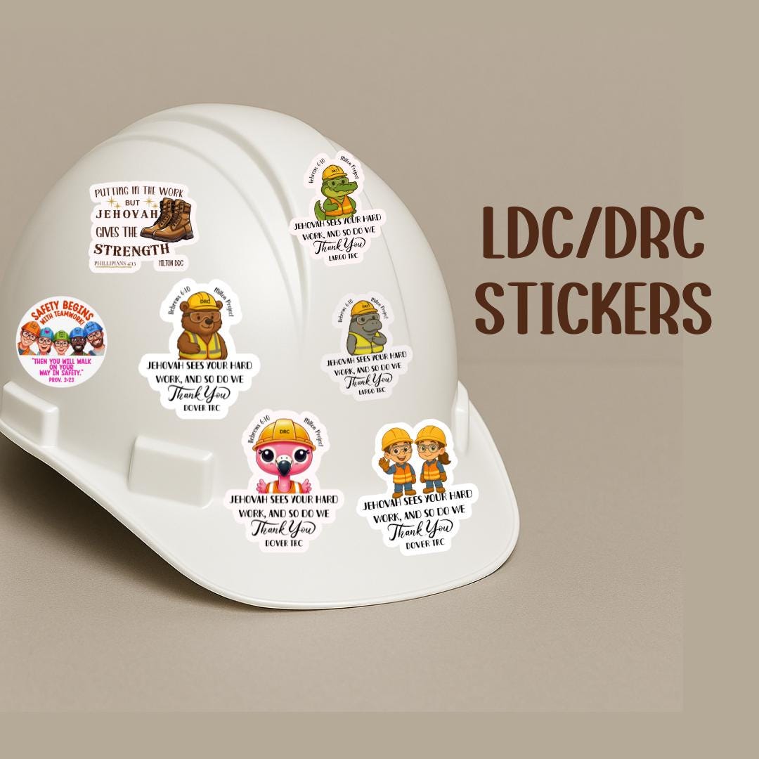 Jw LDC/ DRC Construction Stickers| Hard Hat Decals | Encouraging JW ...