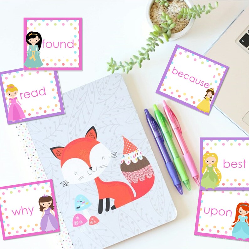 Printable Princess Sight Word Cards, Princesses Reading Flashcards ...