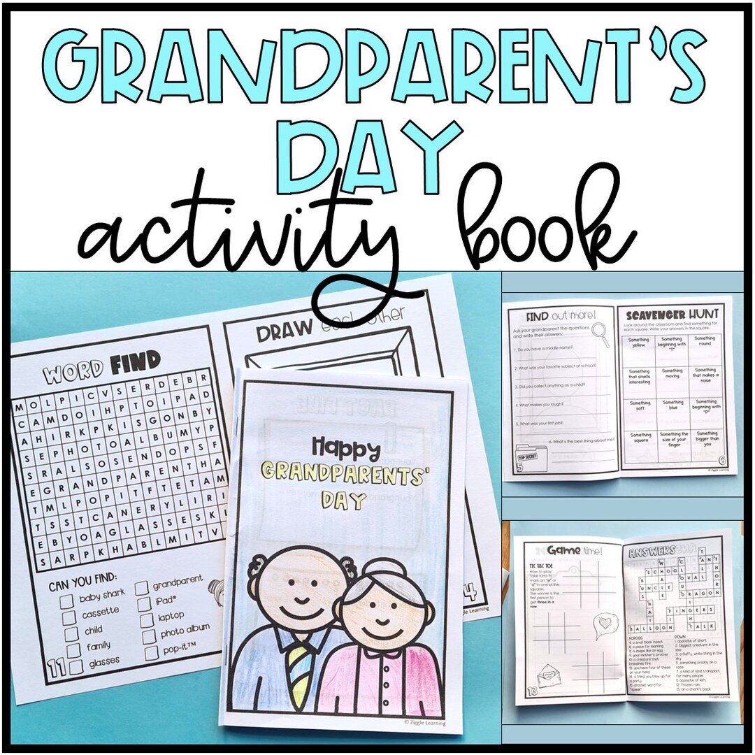 Grandparent's Day Activity Book, Printable Booklet, Classroom, Family ...