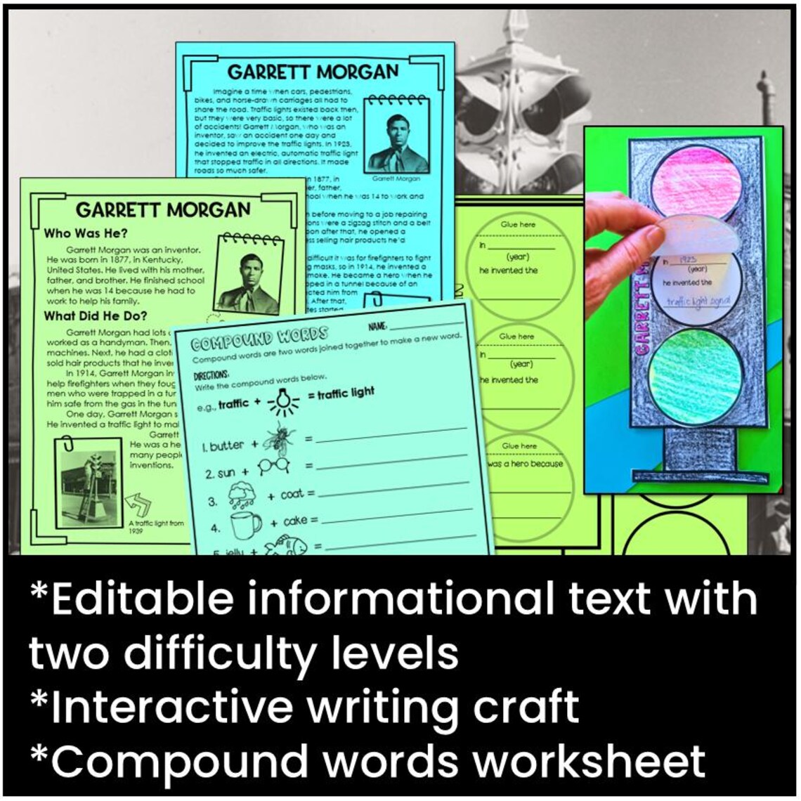 Garrett Morgan Activity Pack, Crafts, Reading, Timeline, Graphic ...