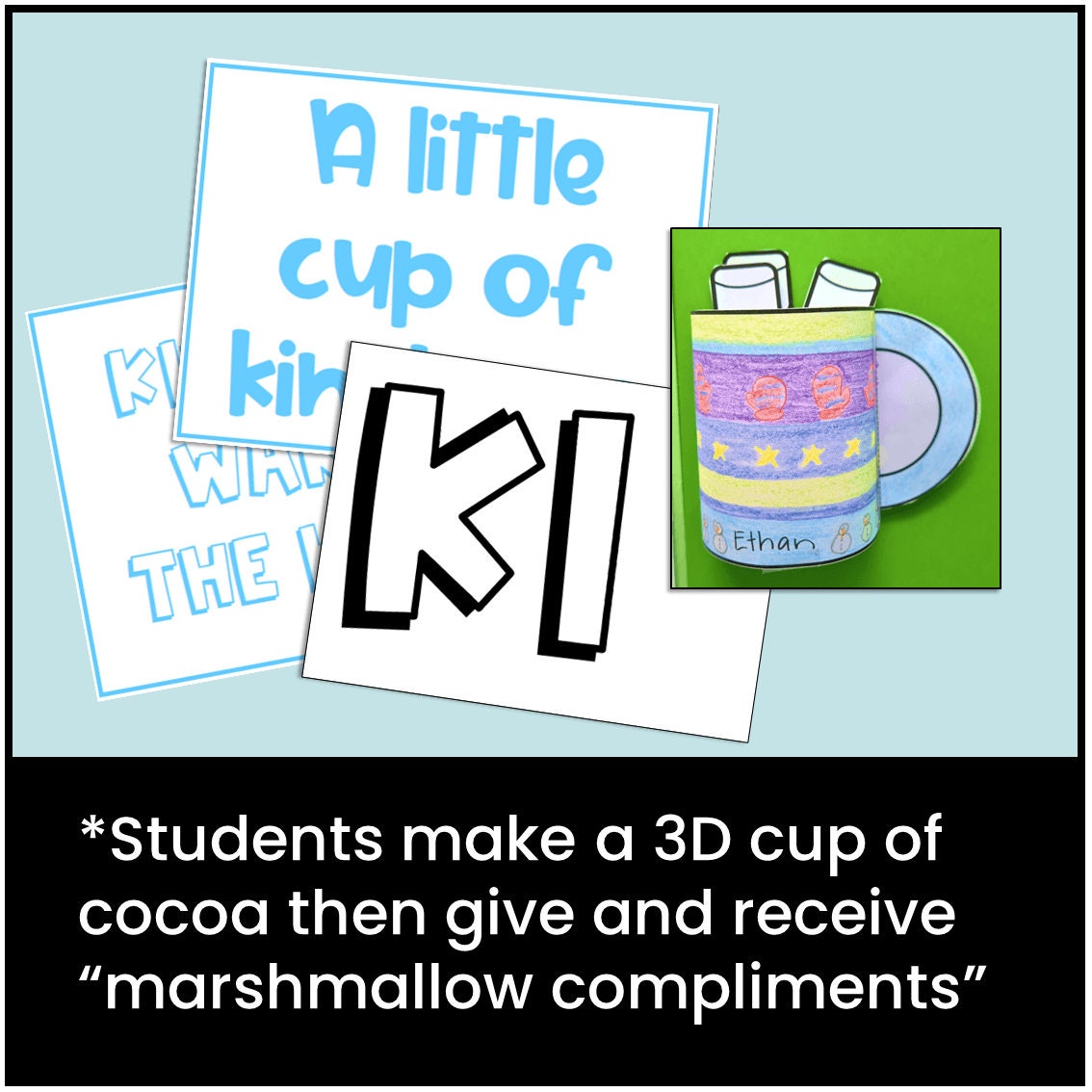 Printable Winter Kindness Craft, Cup of Cocoa, Bulletin Board ...