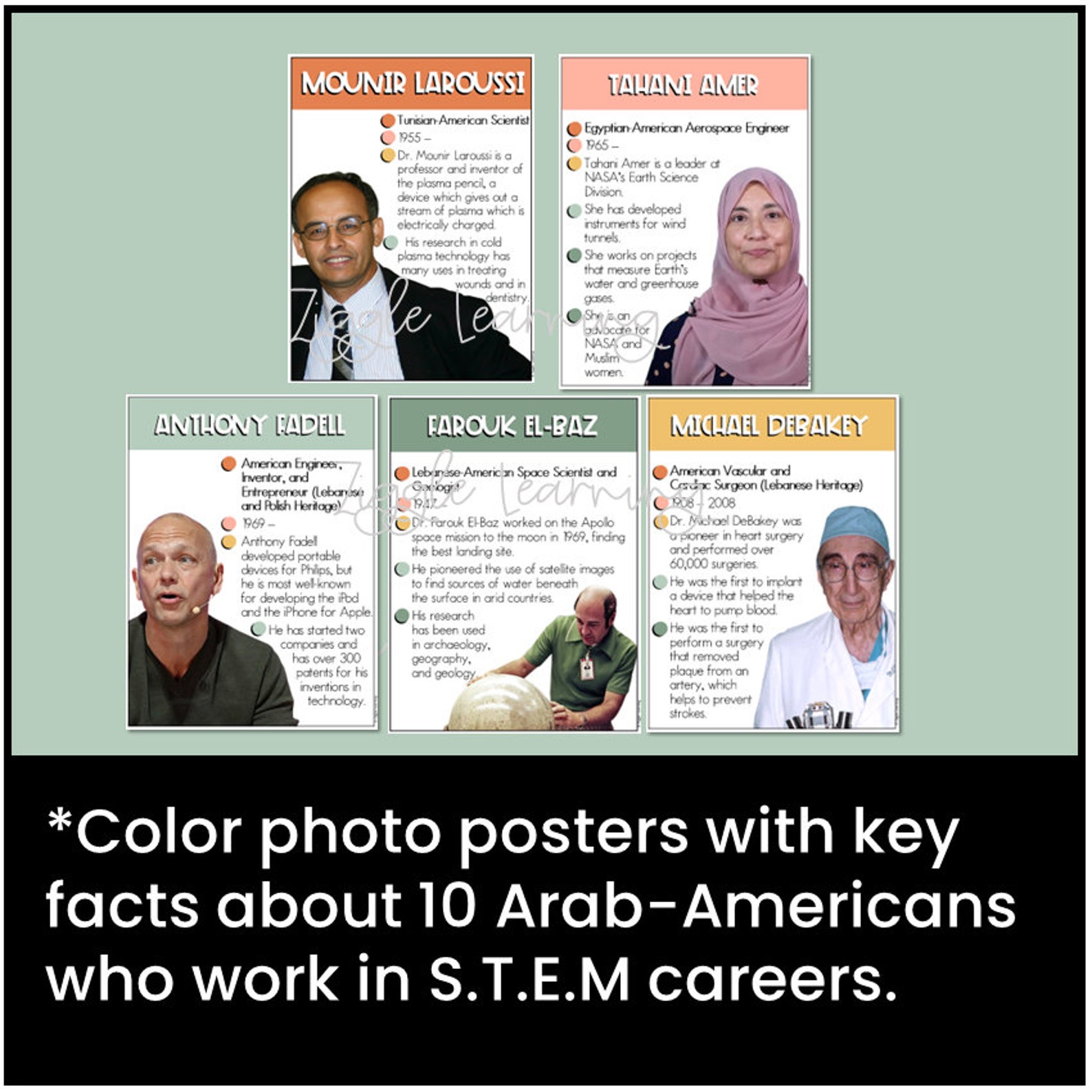 Arab Middle Eastern Heritage STEM Posters Scientists, Engineers ...