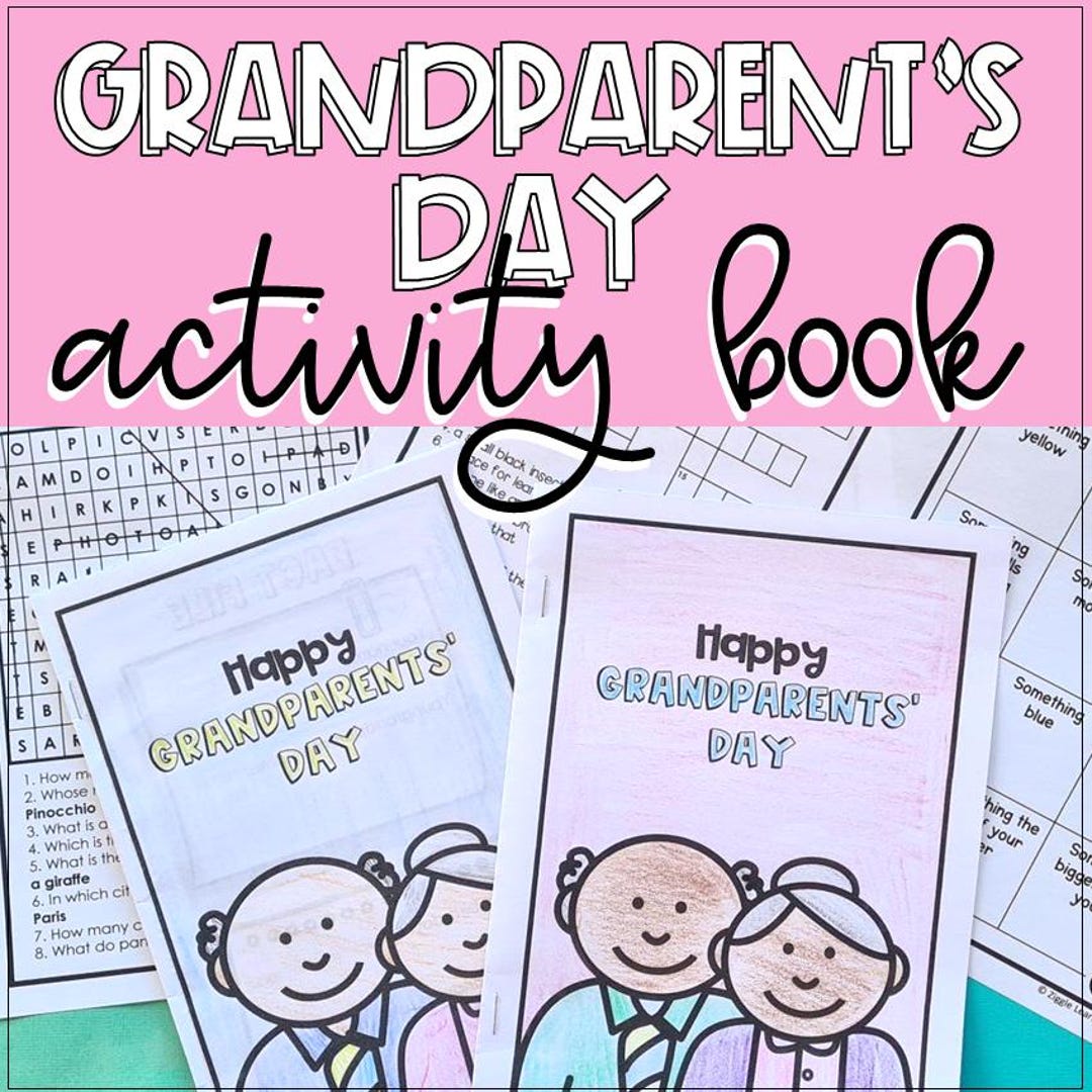 Grandparent's Day Activity Book, Printable Booklet, Classroom, Family ...