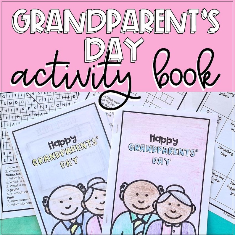 Grandparent's Day Activity Book, Printable Booklet, Classroom, Family ...