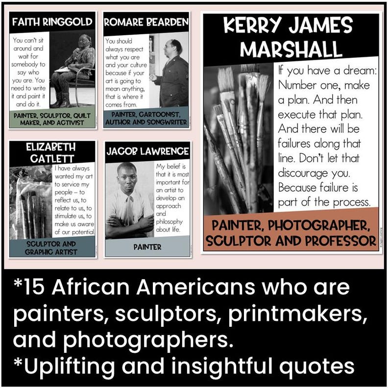 Black History Month Famous African American Artists Inspiring Quotes ...
