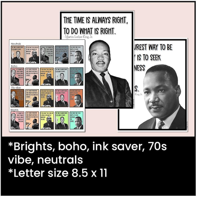 Printable Martin Luther King, Jr. Posters, Inspiring Quotes, Classroom ...