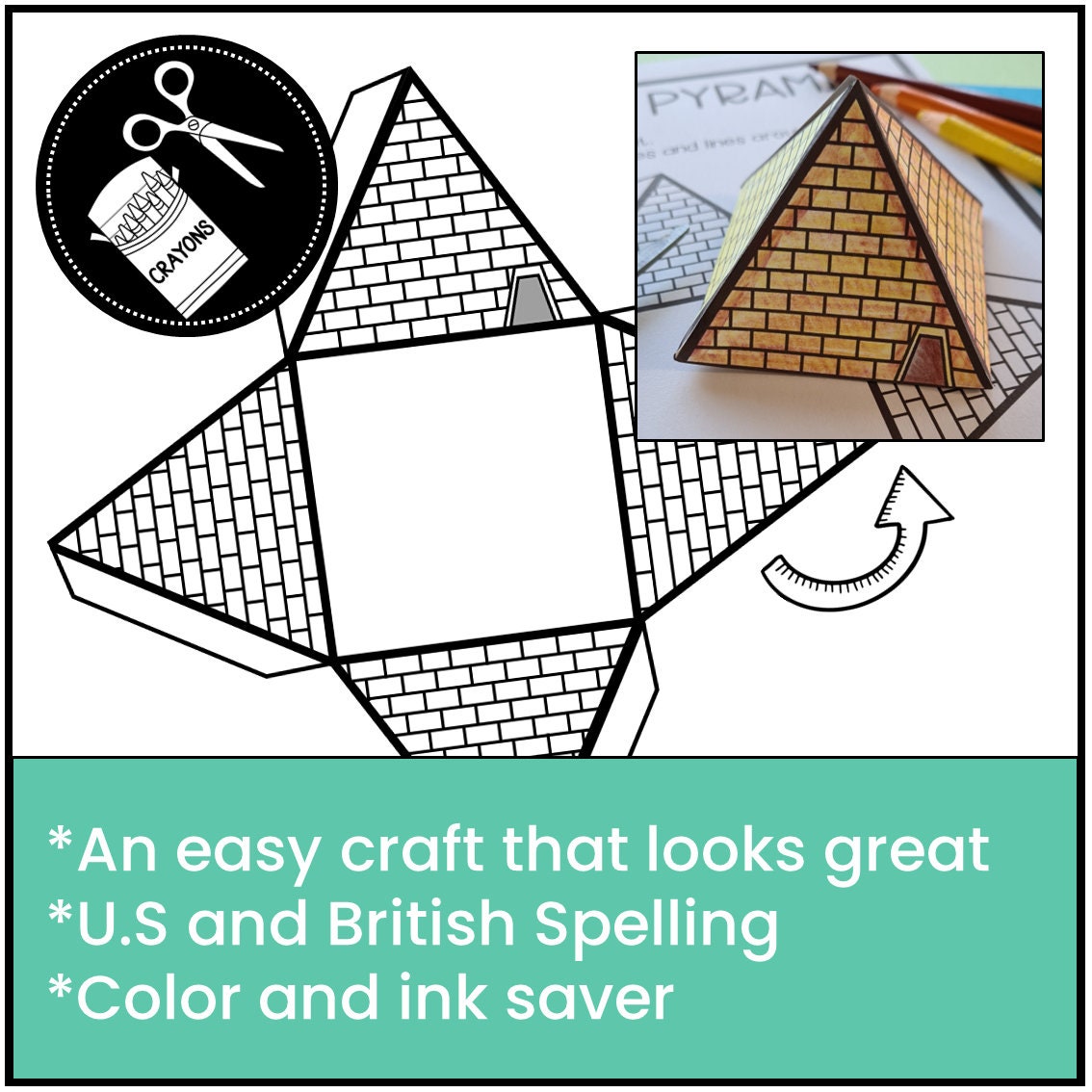 Printable 3D Pyramid Craft Ancient Egypt Pyramid Classroom - Etsy