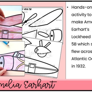 Printable Amelia Earhart Craft Airplane Aeroplane - Etsy