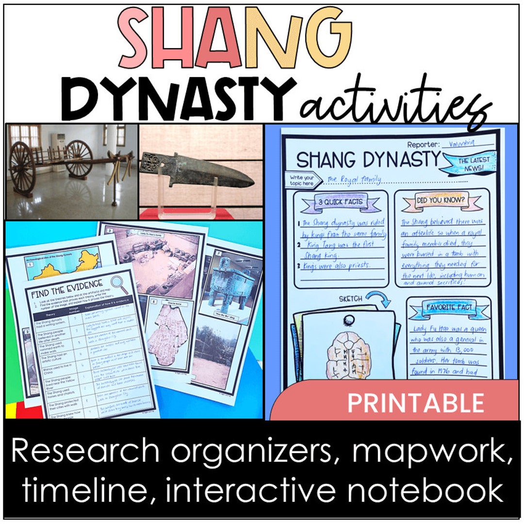 Ancient China, Shang Dynasty Activity Pack, Homeschooling, Classroom ...