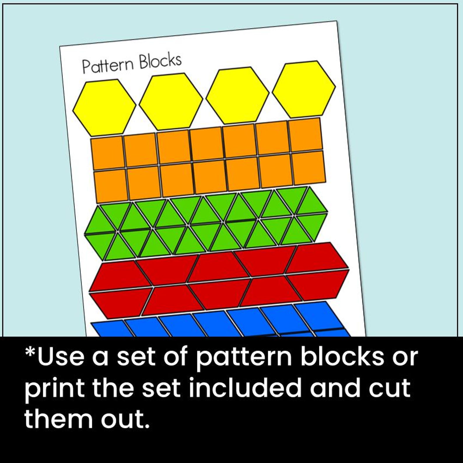 Printable Math Camping Theme Pattern Block Mats, Task Cards, 2D Shapes ...
