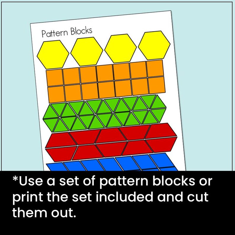 Printable Math Camping Theme Pattern Block Mats, Task Cards, 2D Shapes, Classroom Center, Math ...