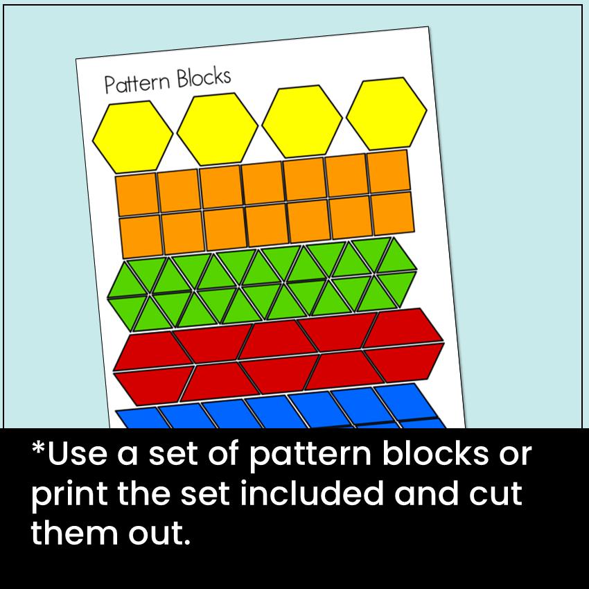Printable Math Camping Theme Pattern Block Mats, Task Cards, 2D Shapes ...