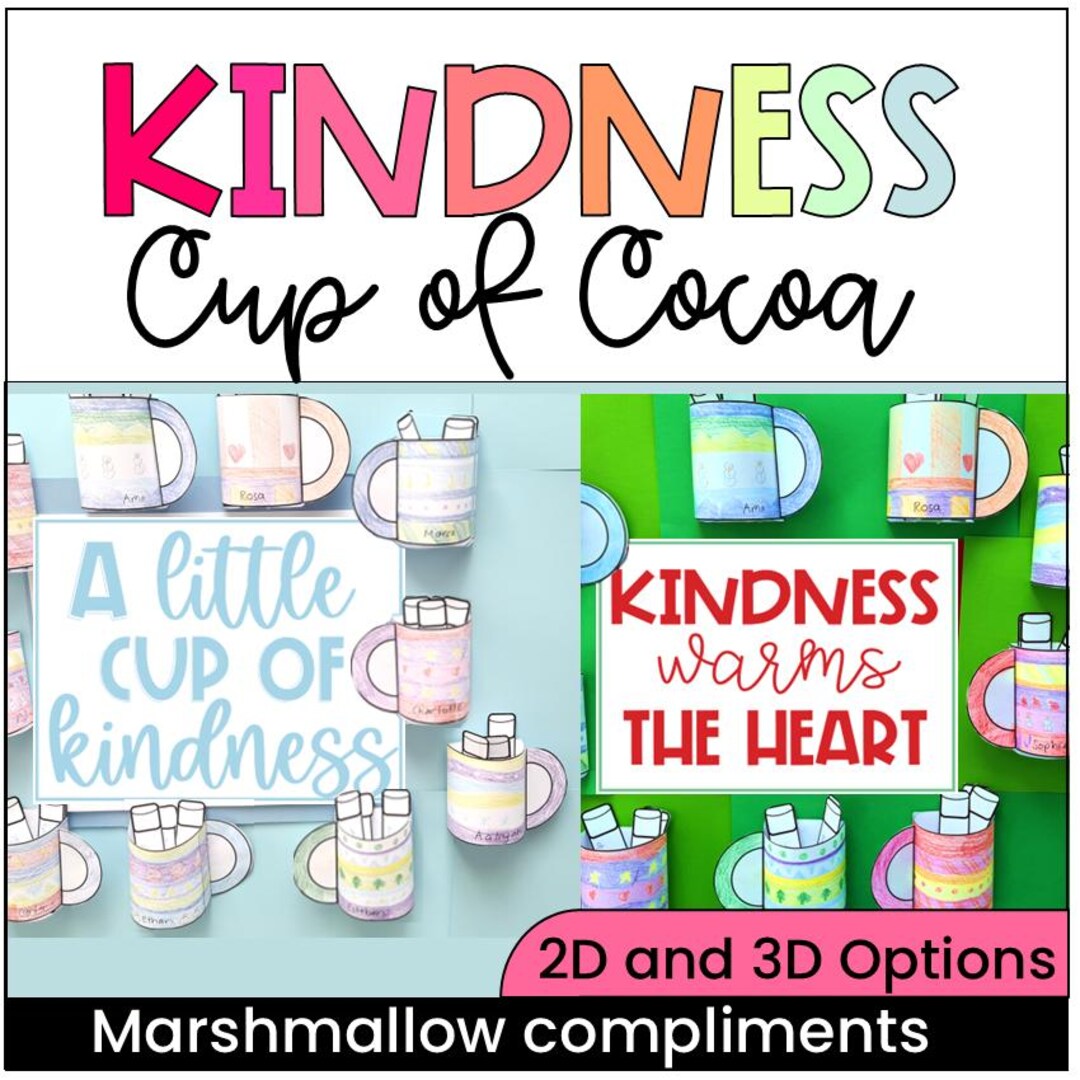 Printable Winter Kindness Craft, Cup of Cocoa, Bulletin Board ...