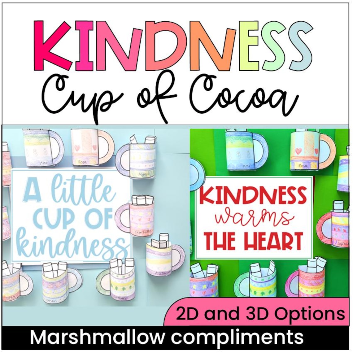 Printable Winter Kindness Craft, Cup of Cocoa, Bulletin Board ...
