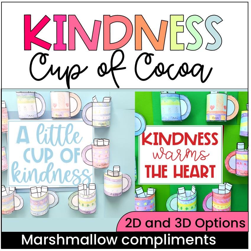 Printable Winter Kindness Craft, Cup of Cocoa, Bulletin Board ...