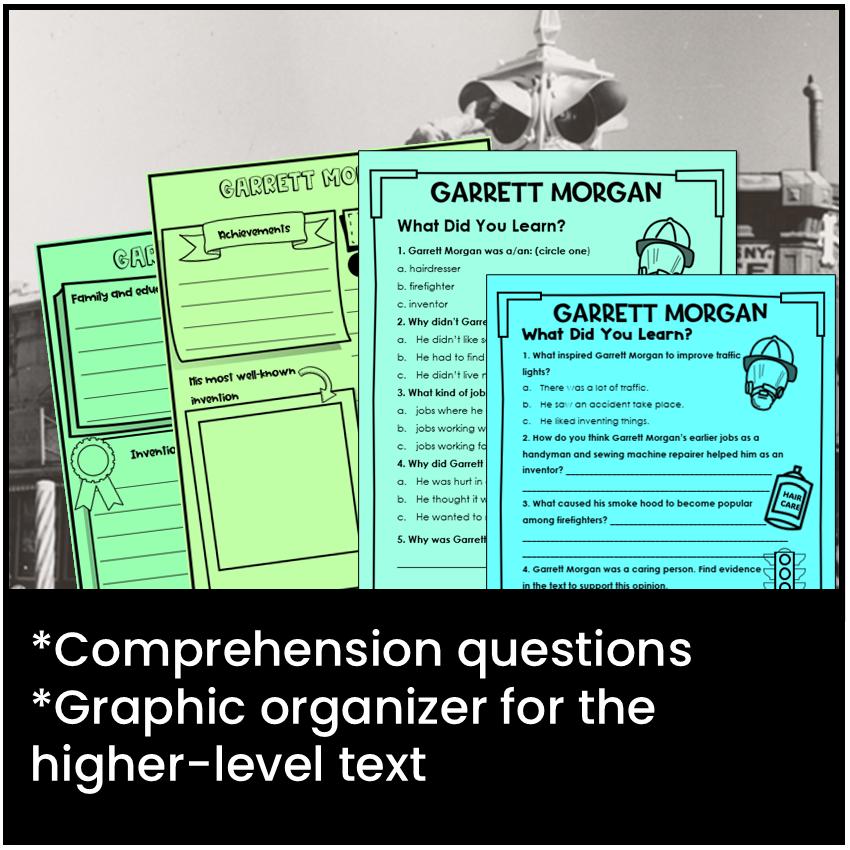 Garrett Morgan Activity Pack, Crafts, Reading, Timeline, Graphic ...