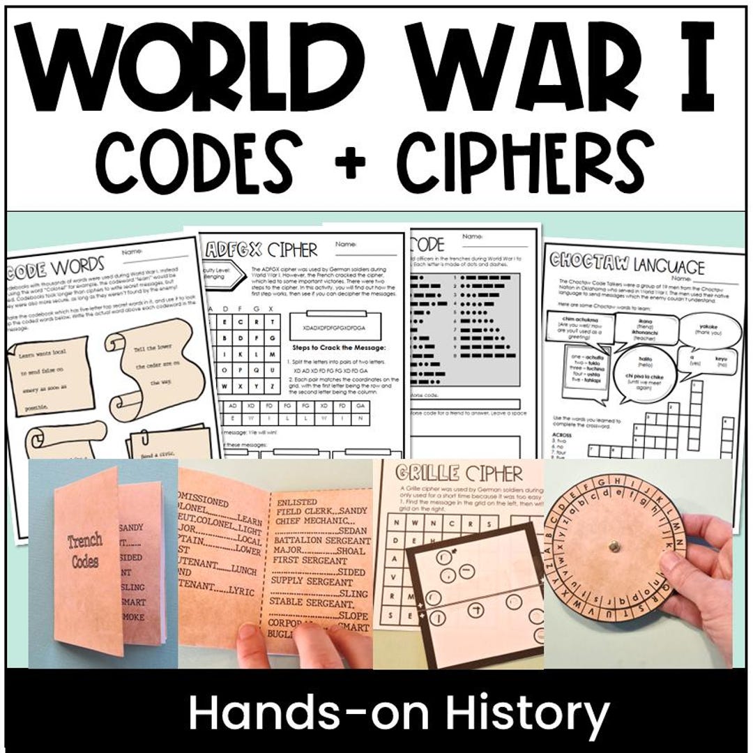 First World War I Codes and Ciphers Hands-on WWI History Activities ...