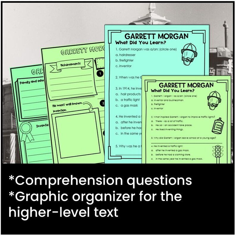 Garrett Morgan Activity Pack, Crafts, Reading, Timeline, Graphic ...