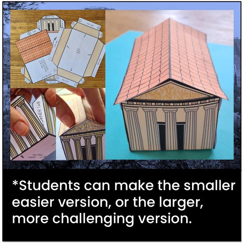 Printable 3D Parthenon Craft, Ancient Greece Parthenon Model, Classroom, Homeschool, Ancient ...