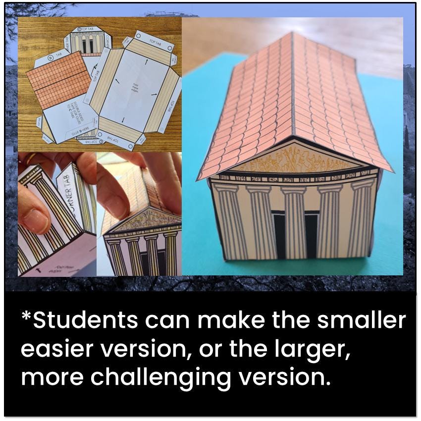 Printable 3D Parthenon Craft, Ancient Greece Parthenon Model, Classroom, Homeschool, Ancient ...