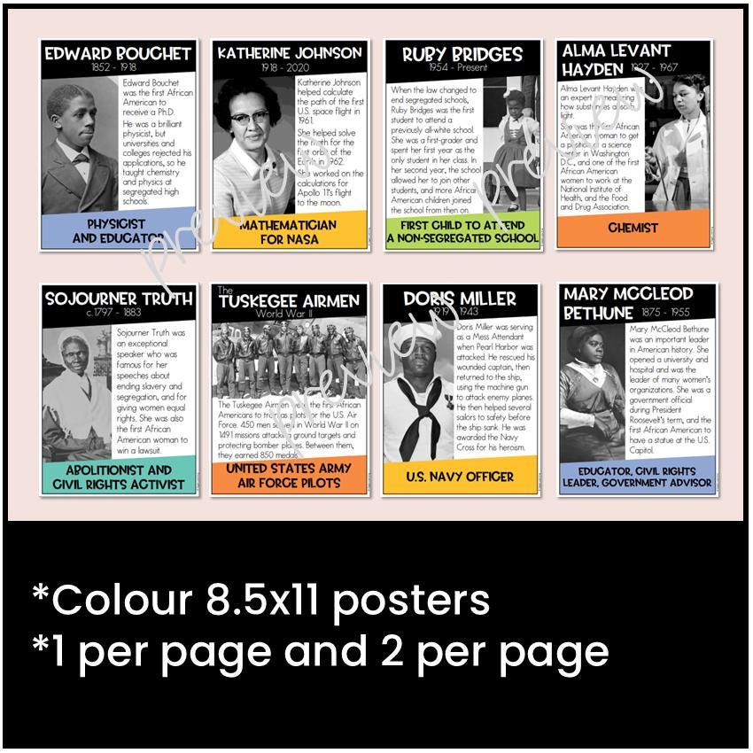 Black History Month Famous African Americans Trailblazers Printable ...