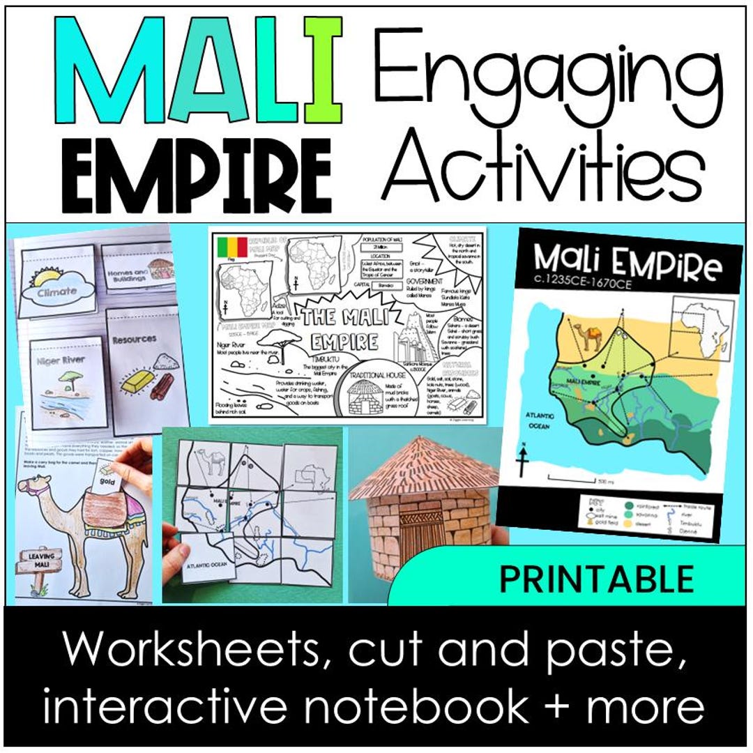 Mali Empire History Activity Pack, Worksheets, Craft, Elementary ...