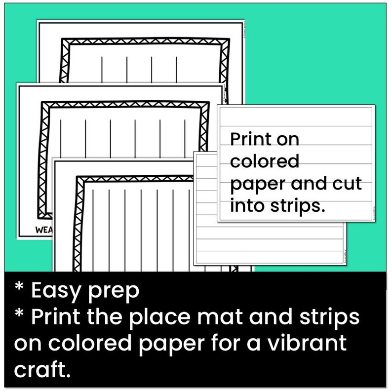 Kwanzaa Weaving Place Mat Mkeka Craft Class Library Activity Printable ...