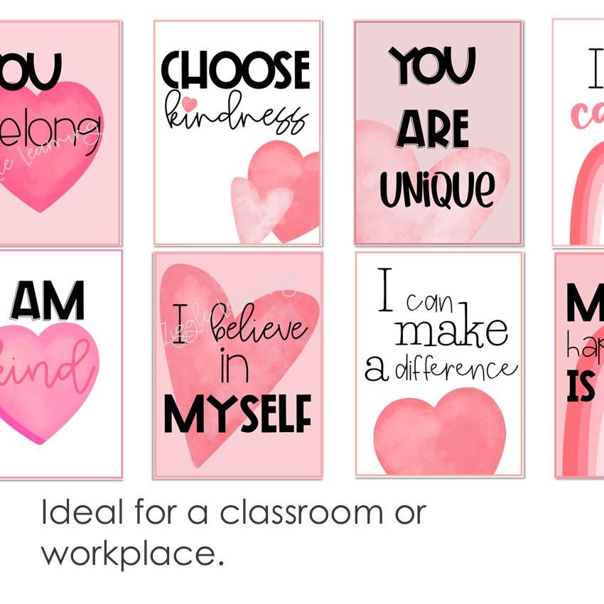 Valentine's Day Posters, Kindness, Affirmation Posters, Printable ...
