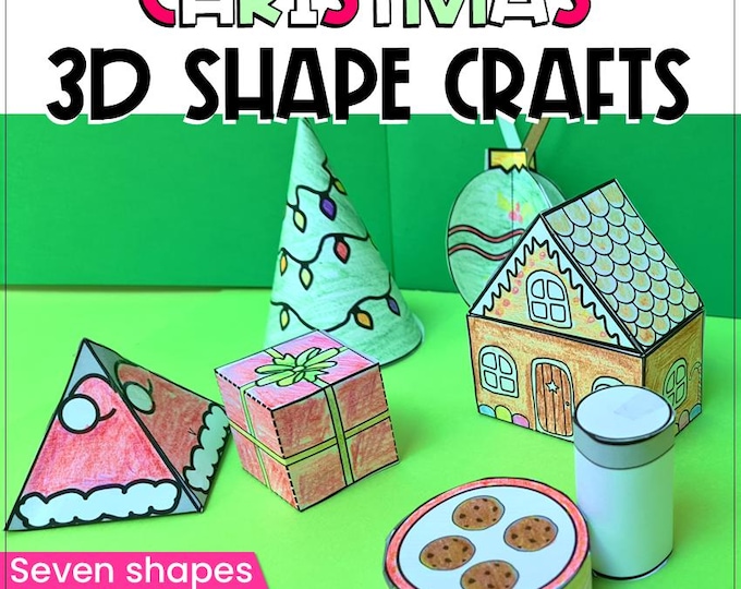 Moonshotkidz Ten 10 Pull up Nets of 3D Shapes STEAM Paper Crafts for ...