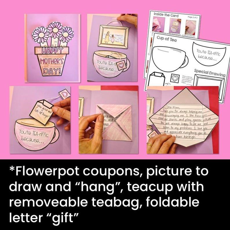 Mother's Day Card, Interactive Craft Card, Printable, Kids Activity ...