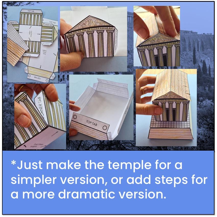 Printable 3D Parthenon Craft, Ancient Greece Parthenon Model, Classroom, Homeschool, Ancient ...