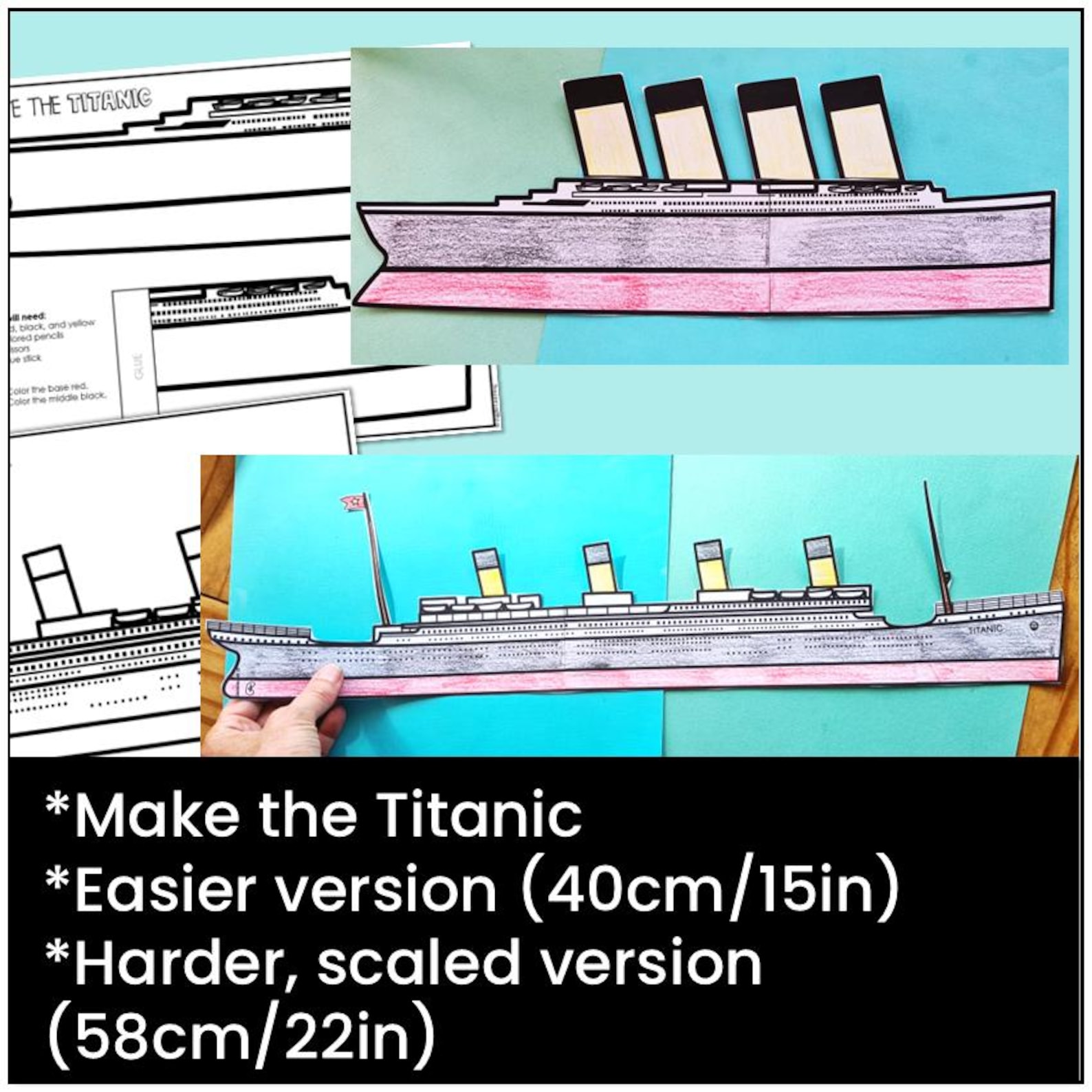 Hands-on Titanic Craft Activity Pack, Classroom or Homeschool Engaging ...