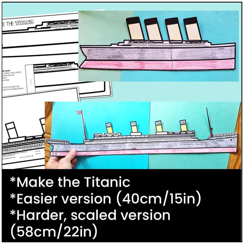 Hands-on Titanic Craft Activity Pack, Classroom or Homeschool Engaging ...