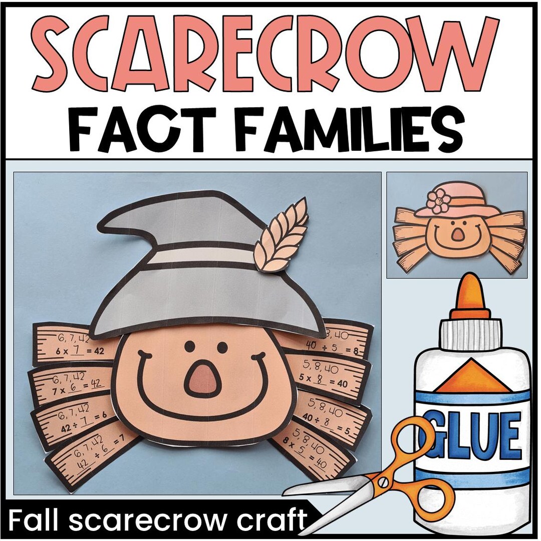 Scarecrow Fact Families Math Activity Craft Fact Family Printable ...