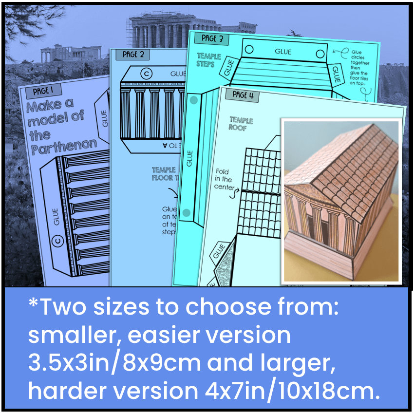 Printable 3D Parthenon Craft, Ancient Greece Parthenon Model, Classroom ...
