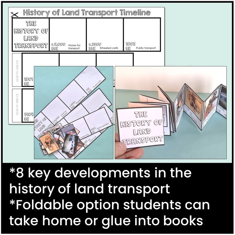 History Land Transport Timeline, Printable Worksheet, Interactive ...