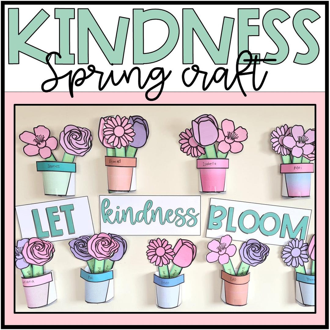 Spring Flower Kindness Craft Bulletin Board Classroom Community ...