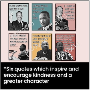 Printable Martin Luther King, Jr. Posters, Inspiring Quotes, Classroom ...
