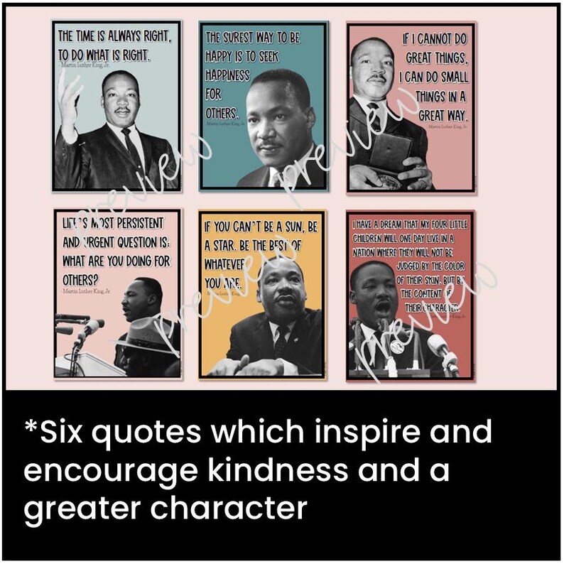 Printable Martin Luther King, Jr. Posters, Inspiring Quotes, Classroom ...
