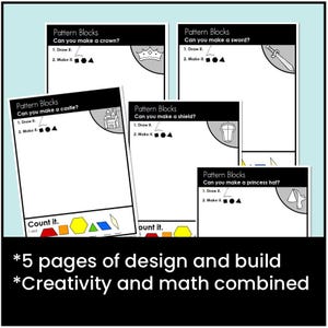 Printable Math Fairytale Pattern Block Mats, Task Cards, Design ...