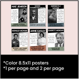 Black History Month STEM Careers Inspiring Quotes Printable Posters ...