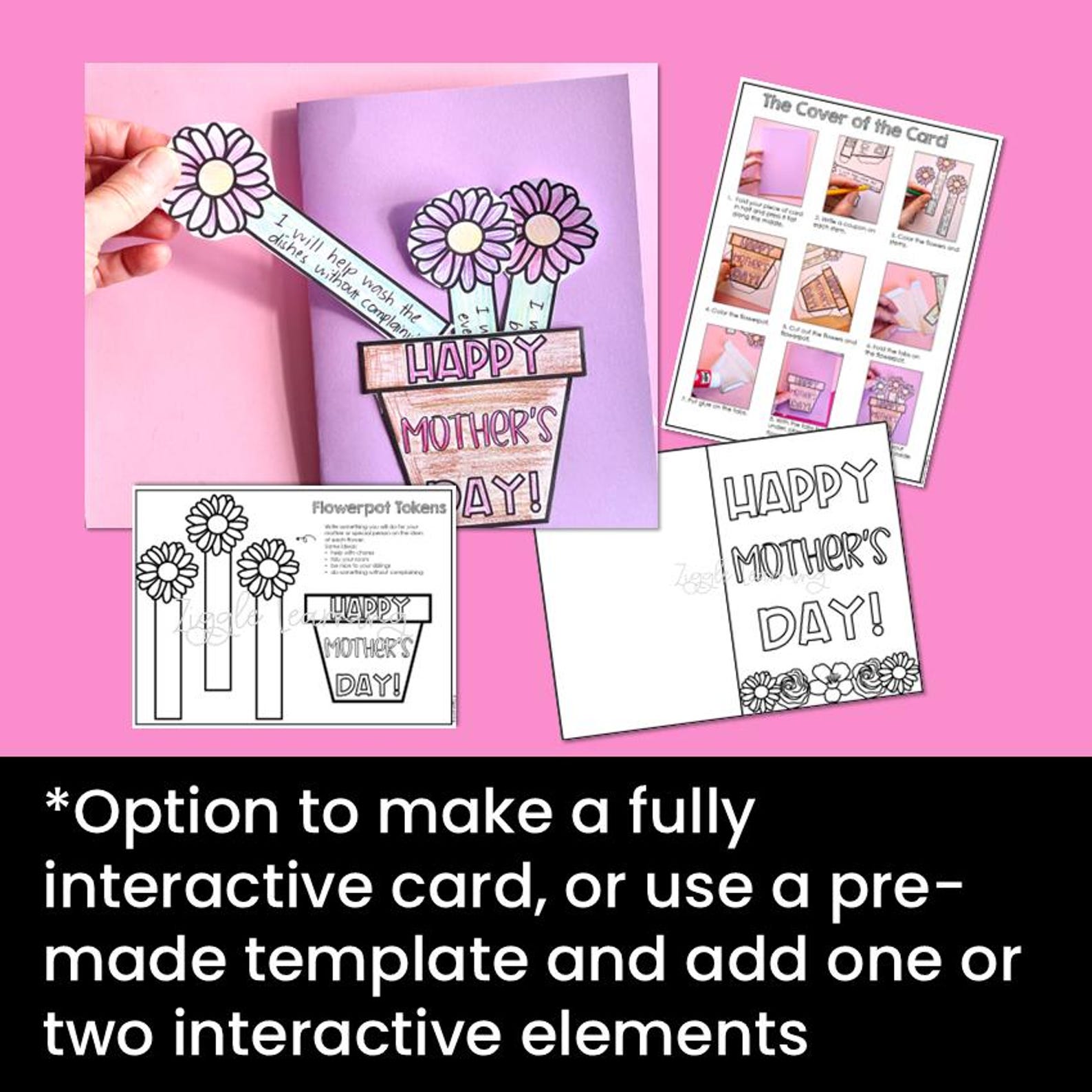 Mother's Day Card, Interactive Craft Card, Printable, Kids Activity ...